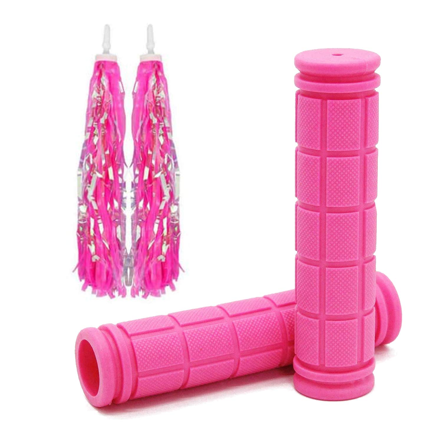 Bike Handlebar Grips with Tassel Streamers, Non-Slip Soft Rubber Bike ...