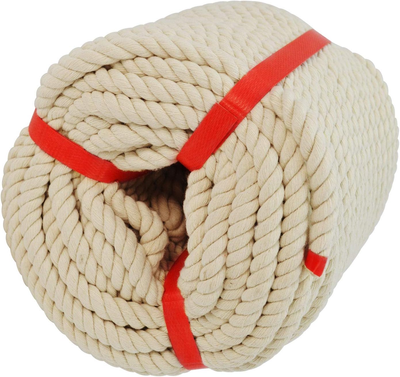 3/8 inch x 100 Feet Natural Soft Cotton Rope 3 Strand Twisted Rope for ...