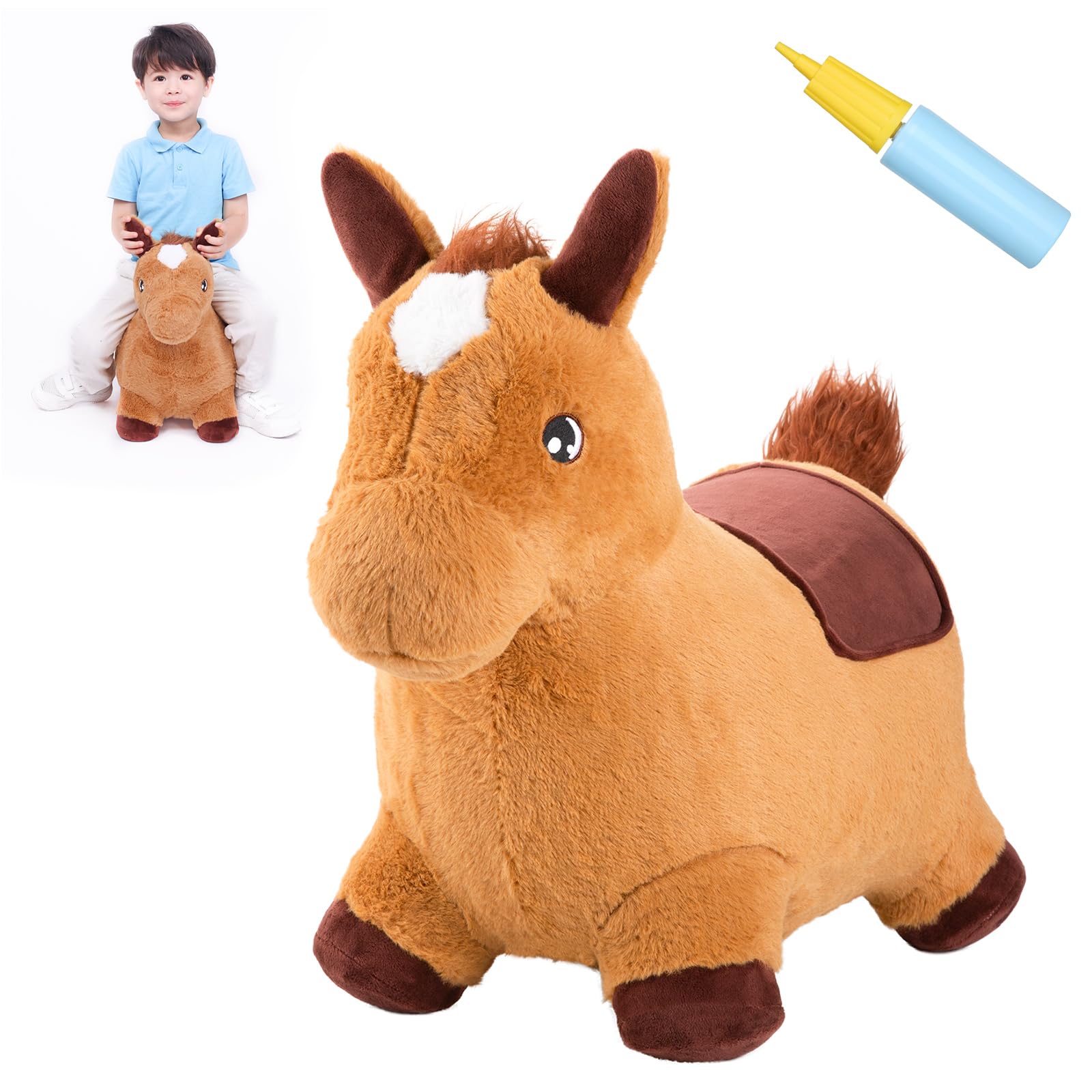 INPANY Bouncy Horse Toys Hopper, Toddler Bouncing Farm Animal for sale ...