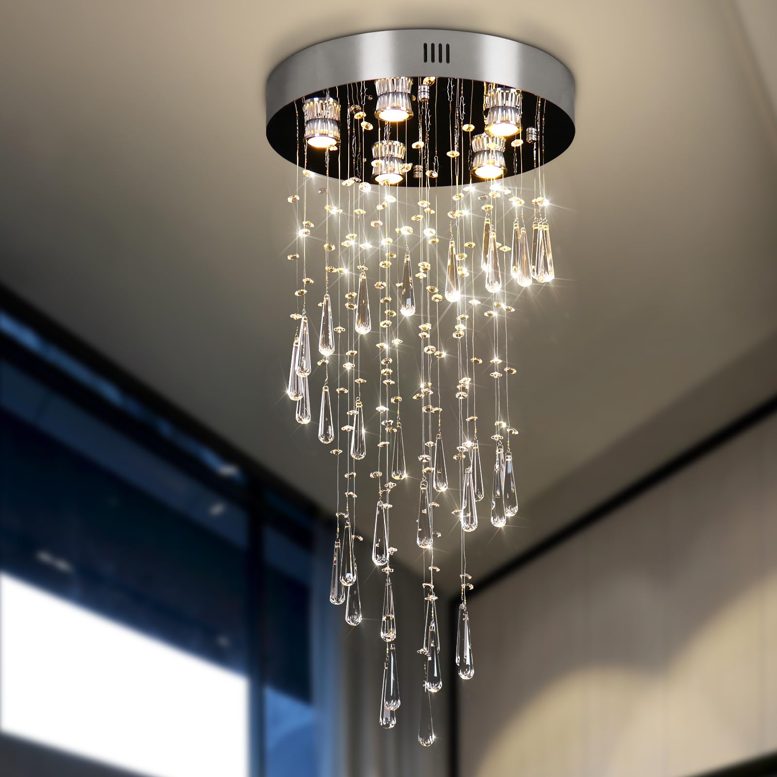 Cainjiazh Raindrop Chandelier Crystal Chandeliers Pendant Lamp Modern ...