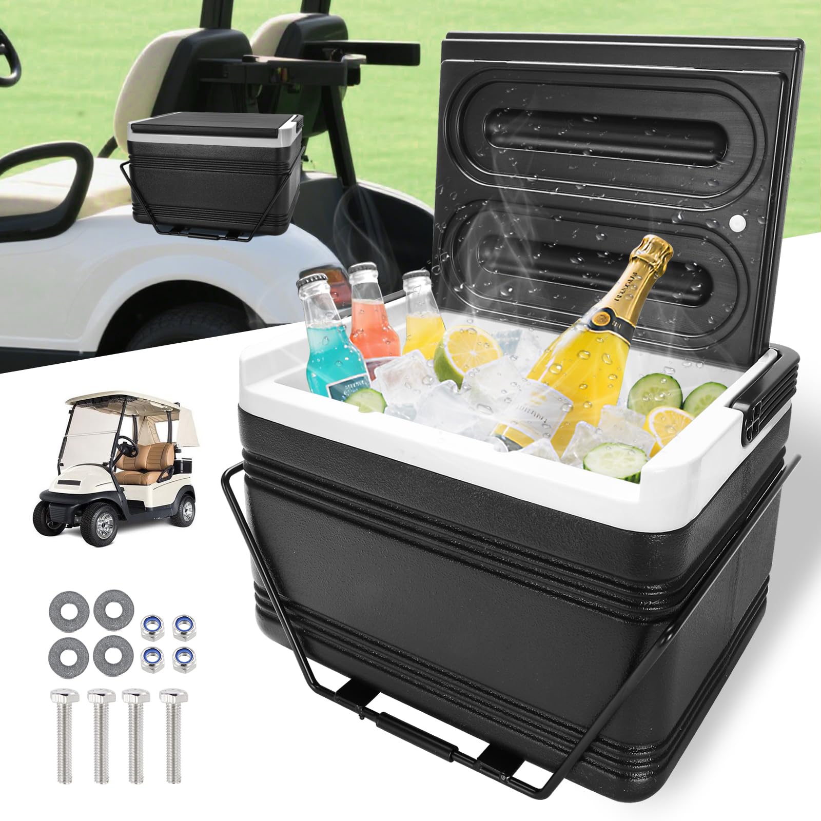 Roykaw Portable Golf Cart Ice Cooler, 8L Ice Box for 48 H Cooling ...