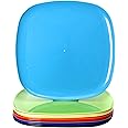 Amazon.com | Youngever 9 Pack 12 Inch Plastic Plates, Large Square ...