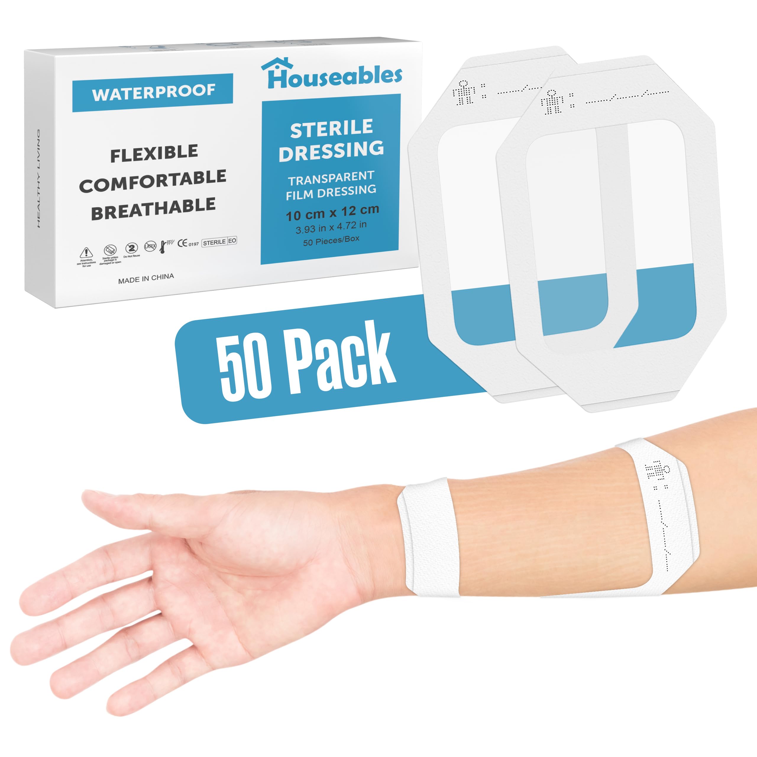 Houseables Waterproof Bandages, Transparent Film Dressing, Waterproof ...