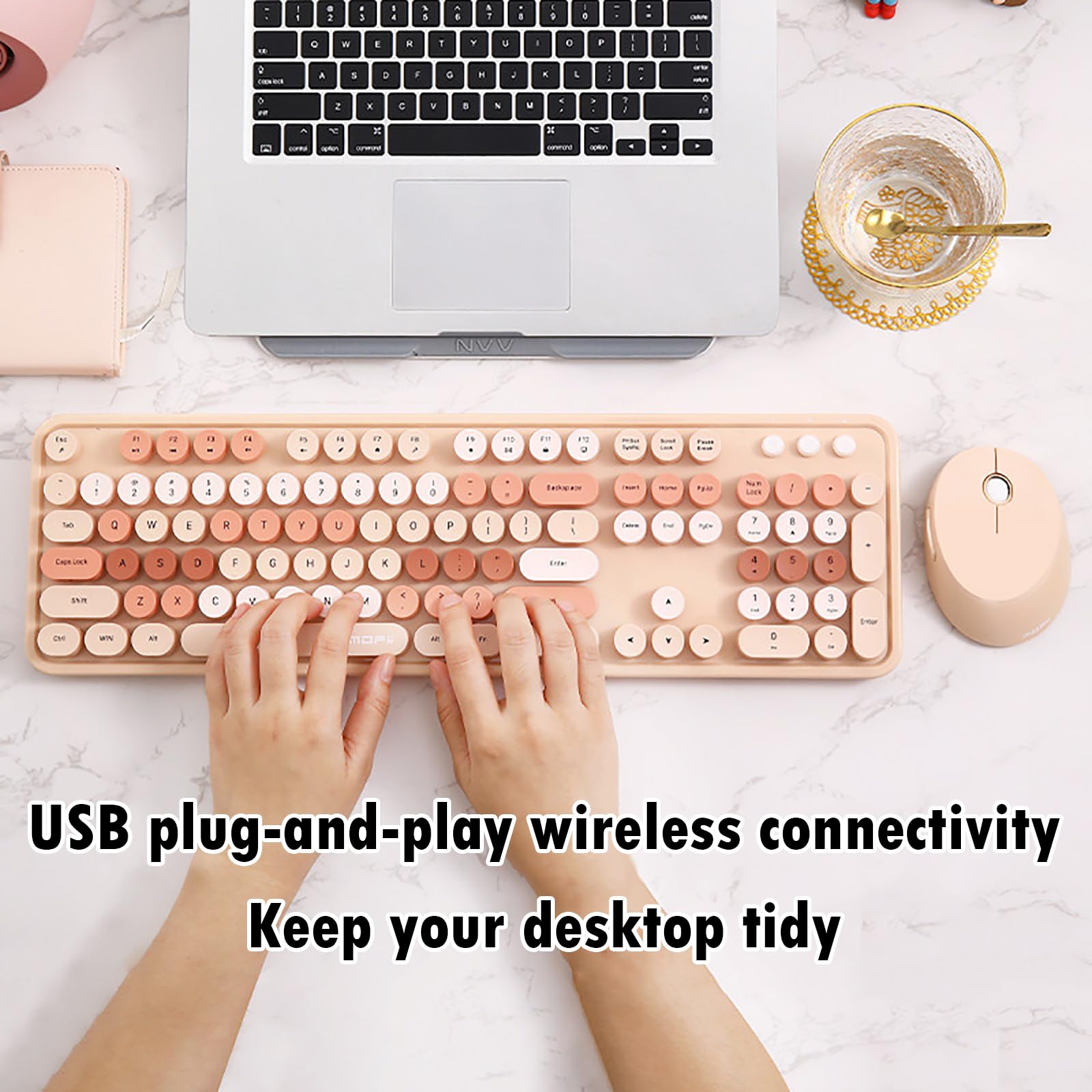 Mua 2.4G Full-Size Wireless Keyboard and Mouse Combo, Multi-Color ...
