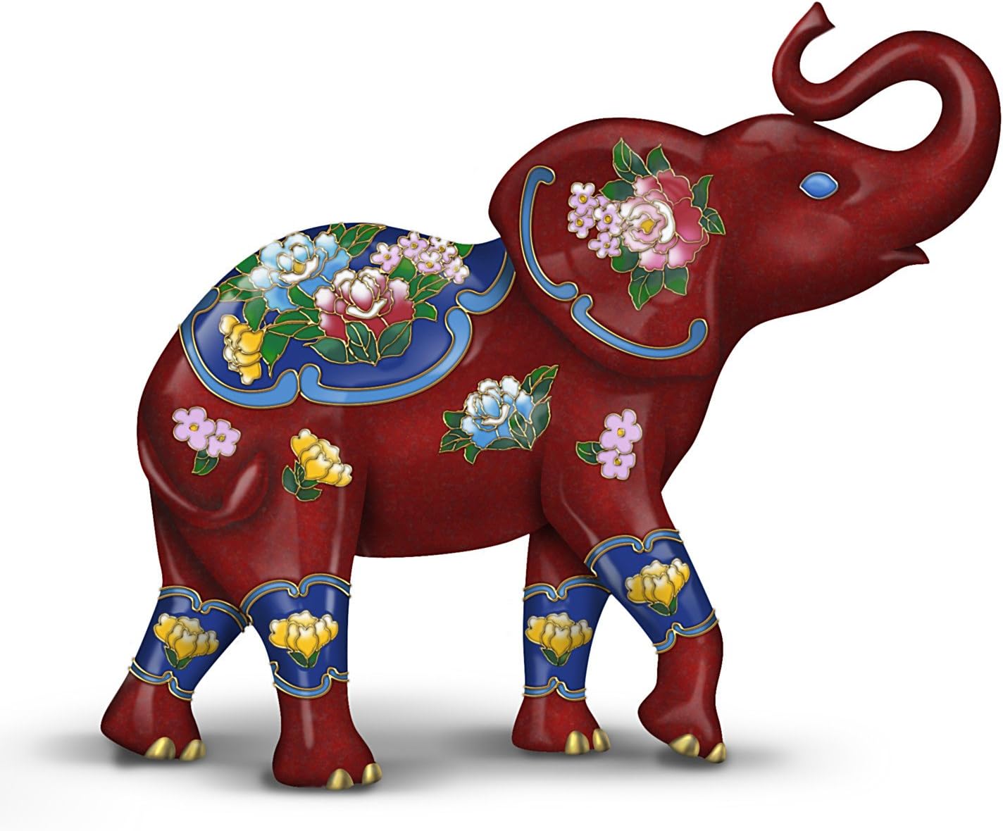 Amazon.com: The Hamilton Collection Elephant Figurine with Hand Painted ...