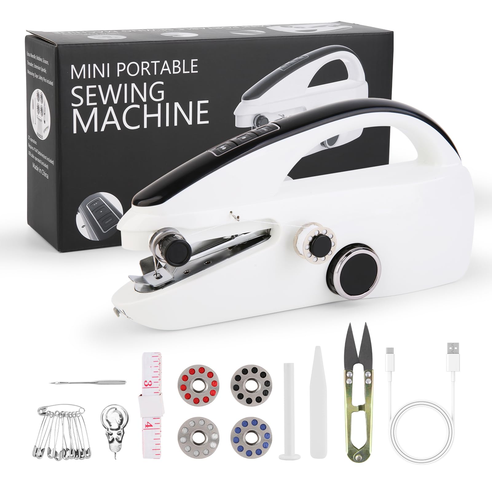 Inspack Handheld Sewing Machine for Beginners,Hand Held Heavy Duty Kit ...