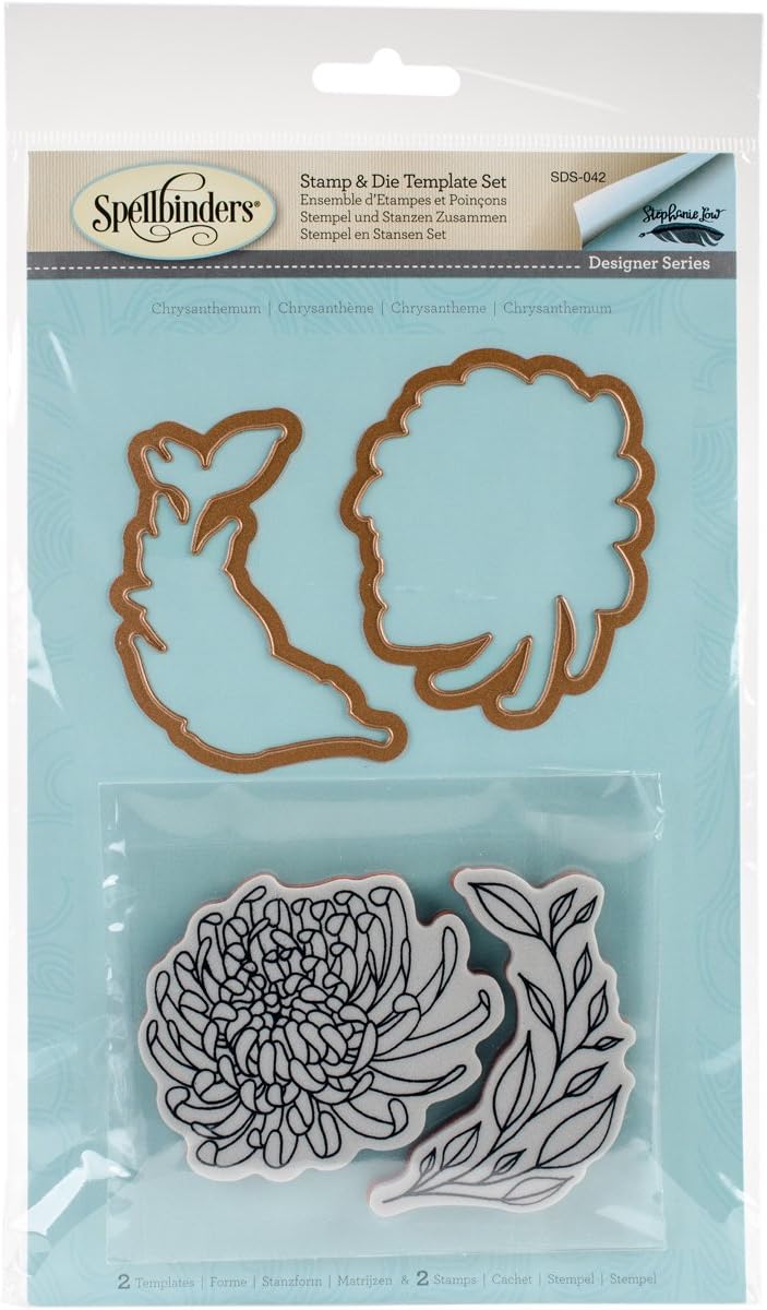 Spellbinders “Chysanthemum” Stamp and Die Set, Multi-Colour – BigaMart