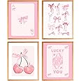 Amazon.com: Trendy Coquette Pink Bow Cherry Preppy Room Wall Decor ...