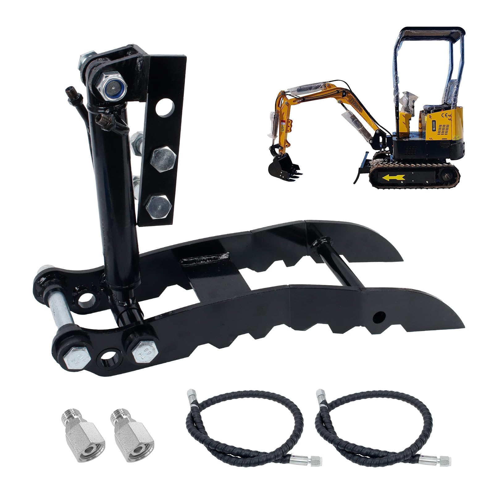 L-Shaped Bracket Hydraulic Thumb Clip for Typhon Mini Excavators and ...