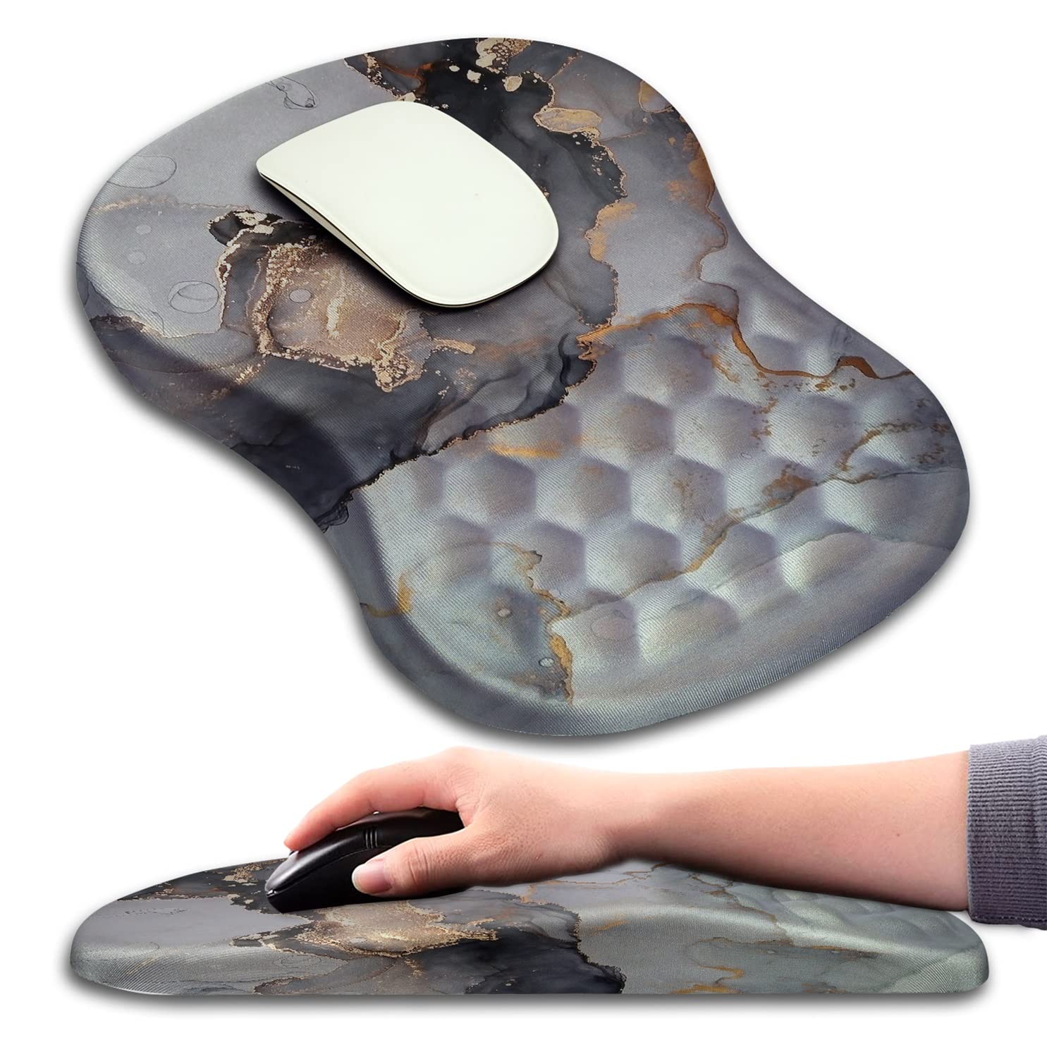 KUOSGM Ergonomic Mouse Pad Wrist Support with Massage Dot, Comfortable ...