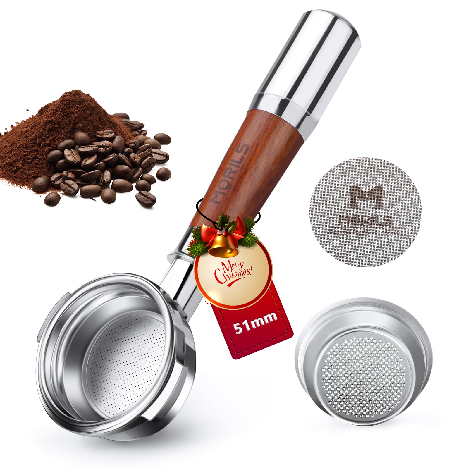 MORILS 58mm Bottomless Portafilter for E61,Rocket, 2 Ears Espresso ...