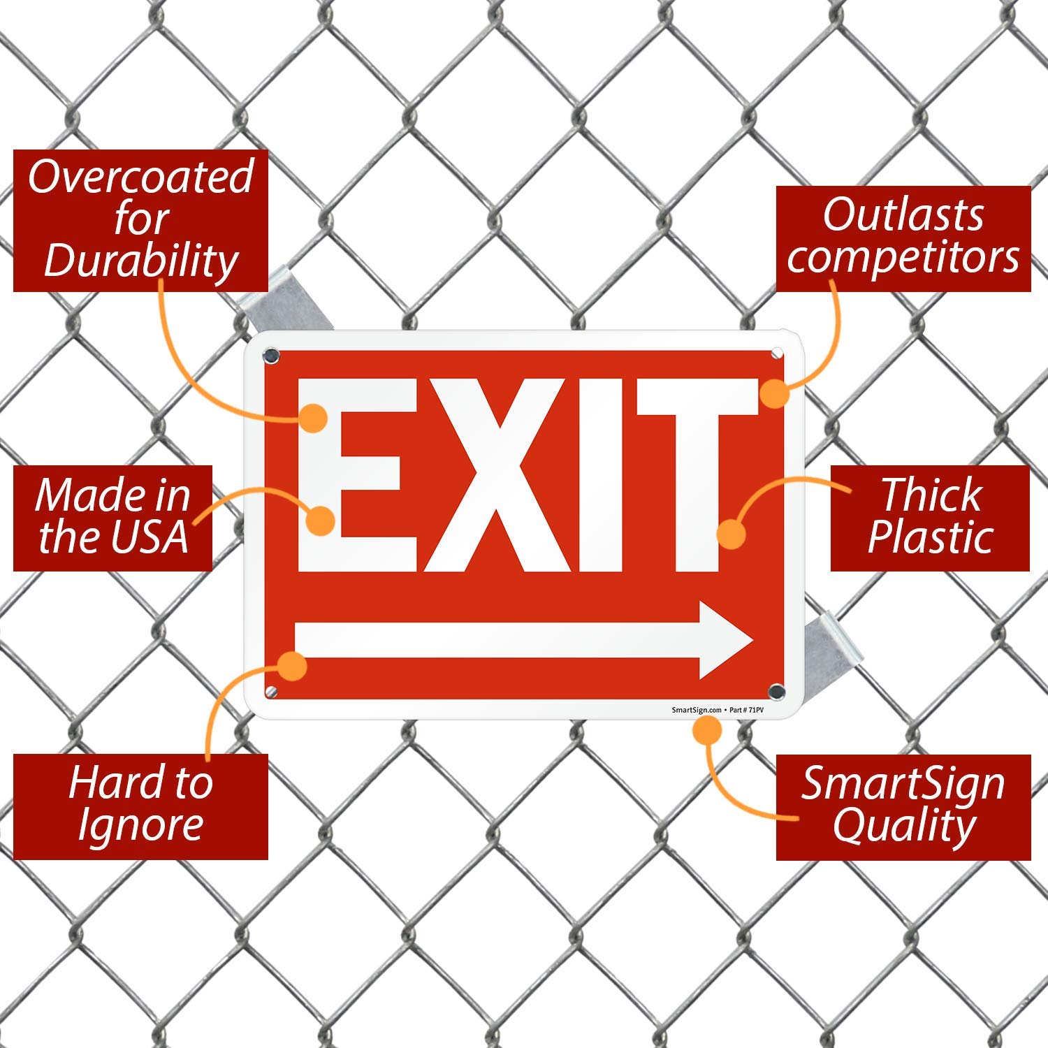 Mua SmartSign - S-1253-PL-10 "Exit" Sign with Right Arrow | 7" x 10 ...