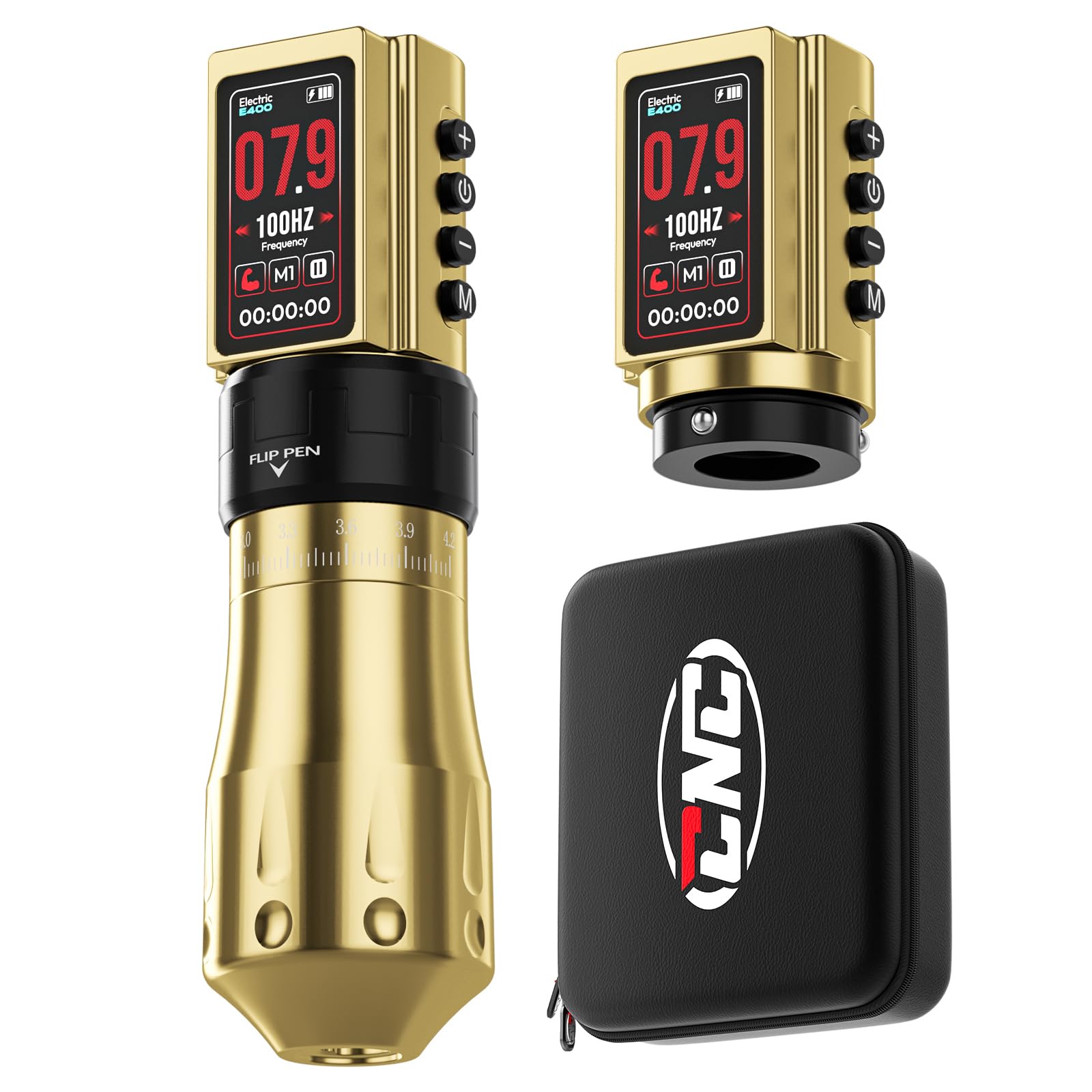 CNC Wireless Tattoo Machine with 3600mAh Dual Batteries Adjustable 7 ...