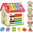 Amazon.com: Kids Wooden Toy House, Activity Cube, Sensory Learning Toy ...