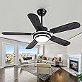 Amazon.com: Ceversa 42 Inch Black Ceiling Fans with Light Remote ...