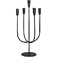 Amazon.com: Creative Co-Op Round Hand-Forged 5 Taper Metal Candelabra, Black : Home & Kitchen