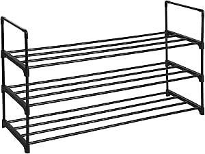 Amazon.com: SONGMICS Shoe Rack, 3-Tier Shoe Storage Organizer, Metal ...