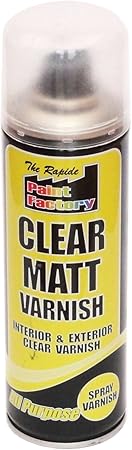 Paint Factory Clear Matt Varnish Spray Exterior Interior Aerosol Can ...