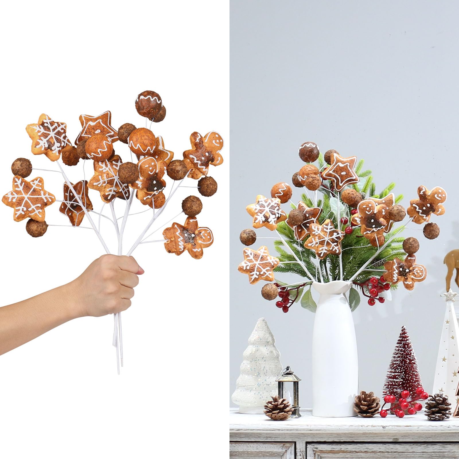 RoseCraft 4PCS Baking Christmas Decorations, 17.7Inch Tree Topper ...
