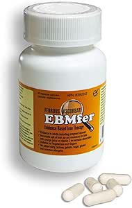 EBMfer 100 mg Iron Ferrous Ascorbate 30 capsules| Vegan Vegetarian ...