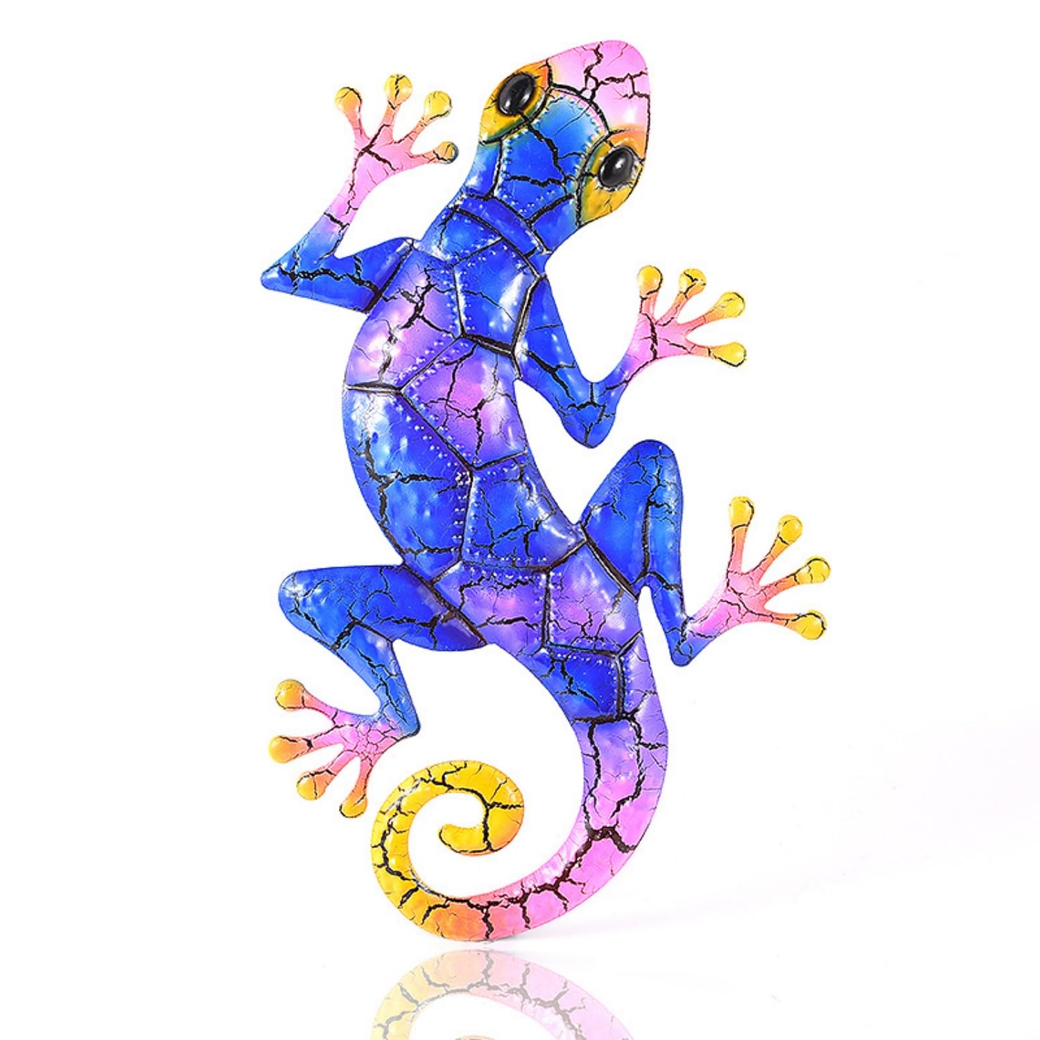 YWHWXB Metal Gecko Wall Decor,Outdoor Hanging Lizard Wall Art,Colorful ...
