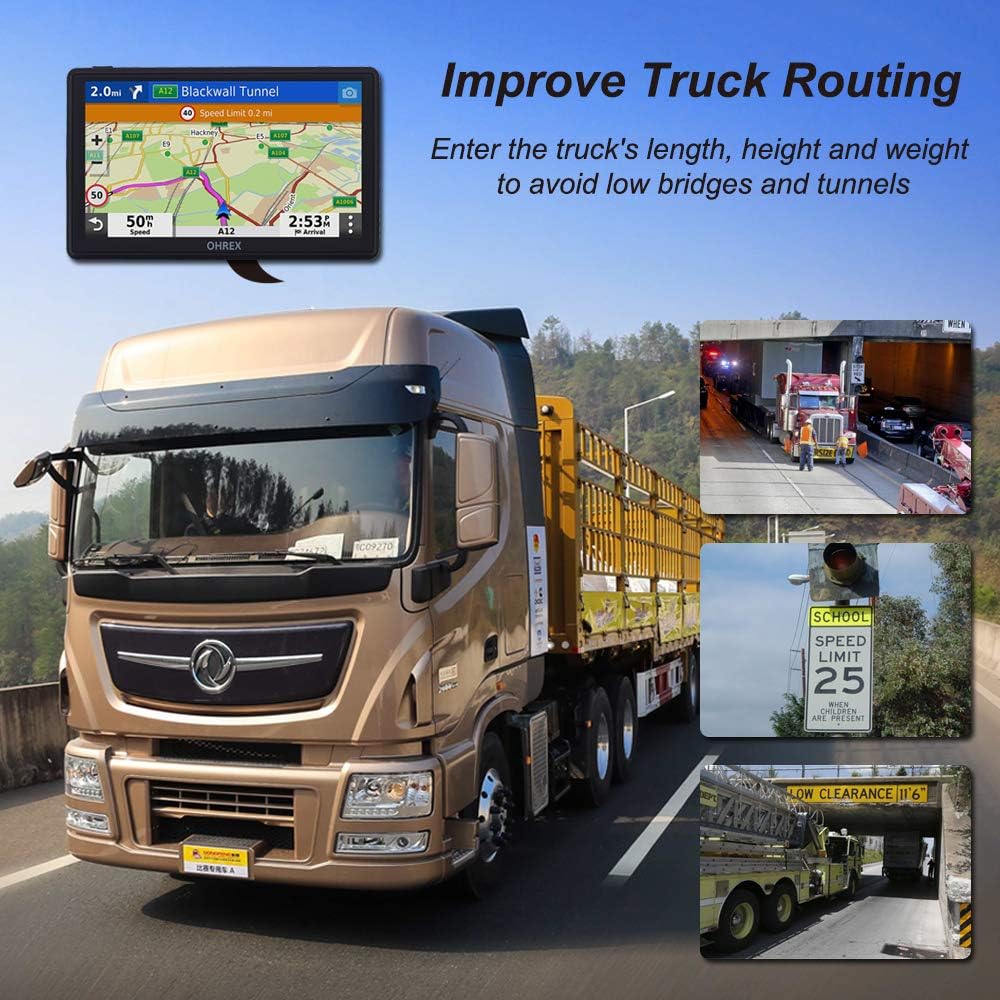 OHREX Sat Nav, 7 inch with Bluetooth Handsfree Calling, GPS Navigation ...