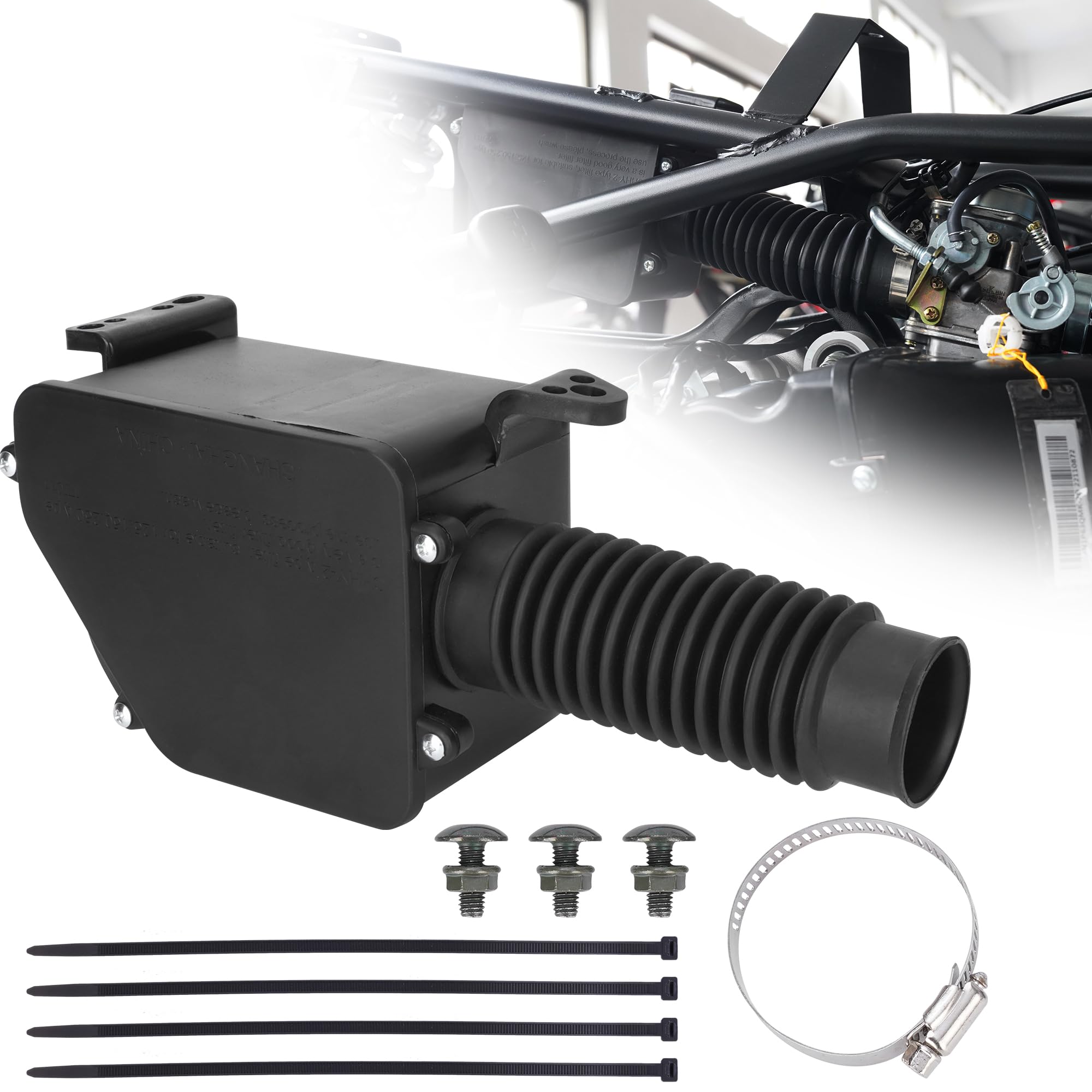 RUTU 44mm Air Filter Box Intake Cleaner Replacement for 150cc GY6 ATV ...