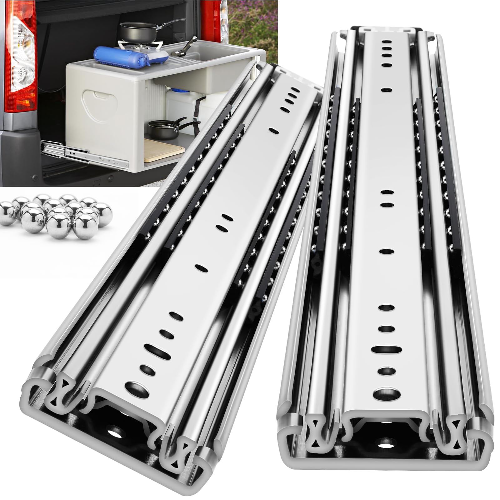 YENUO Heavy Duty Drawer Slides 12 14 16 18 20 22 24 26 28 30 32 34 36 ...