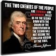 Amazon.com: Thomas Jefferson Quotes Poster Canvas Wall Art Mural ...