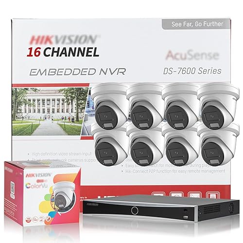HIKV 16 Channel Security Camera System, DS-7616NXI-I2/16P/S 16CH 4K ACU ...