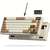 Amazon.com: Womier 75% Keyboard Wireless, Creamy Mechanical Keyboard Gaming QMK/VIA, CNC ...