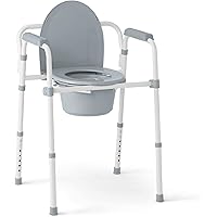 Goplus 4-in-1 Folding Bedside Commode, 440lbs Commode Chair for Toilet ...
