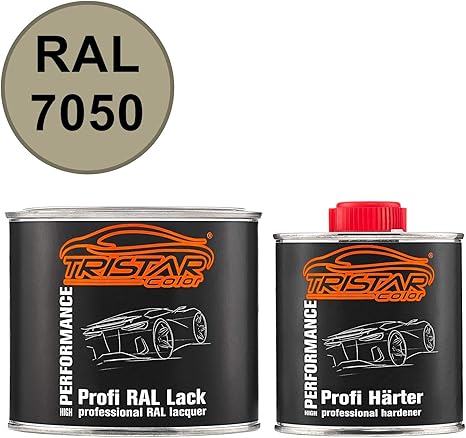 TRISTARcolor RAL 7050 Grau matt 2K Autolack 0,75 Liter / 750 ml Dose ...