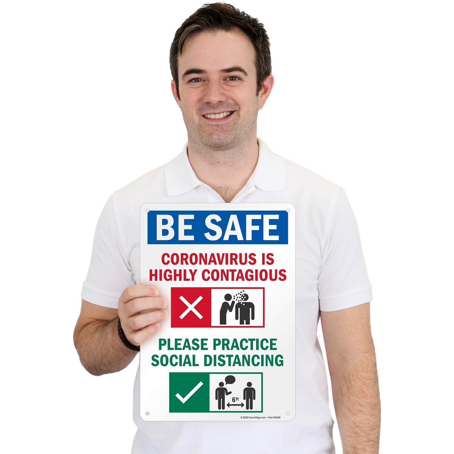 Amazon.com: SmartSign Practice Social Distancing Sign | 7x10 Inches ...