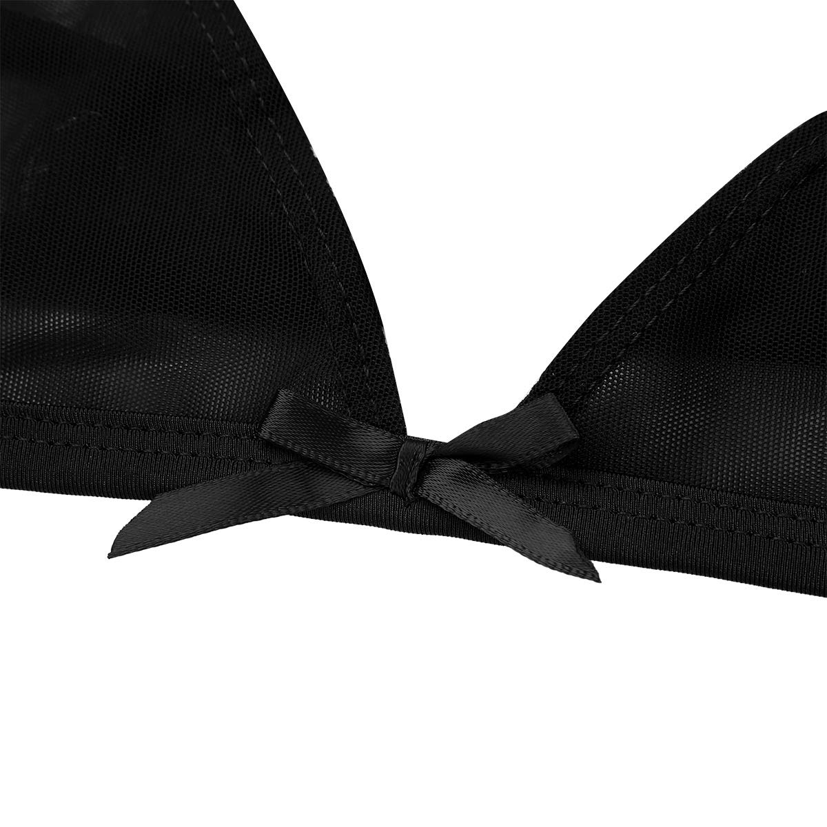 IEFiEL Men's Sissy Lingerie Mesh Sheer Bra Bralette Lace Y-Shape Back ...