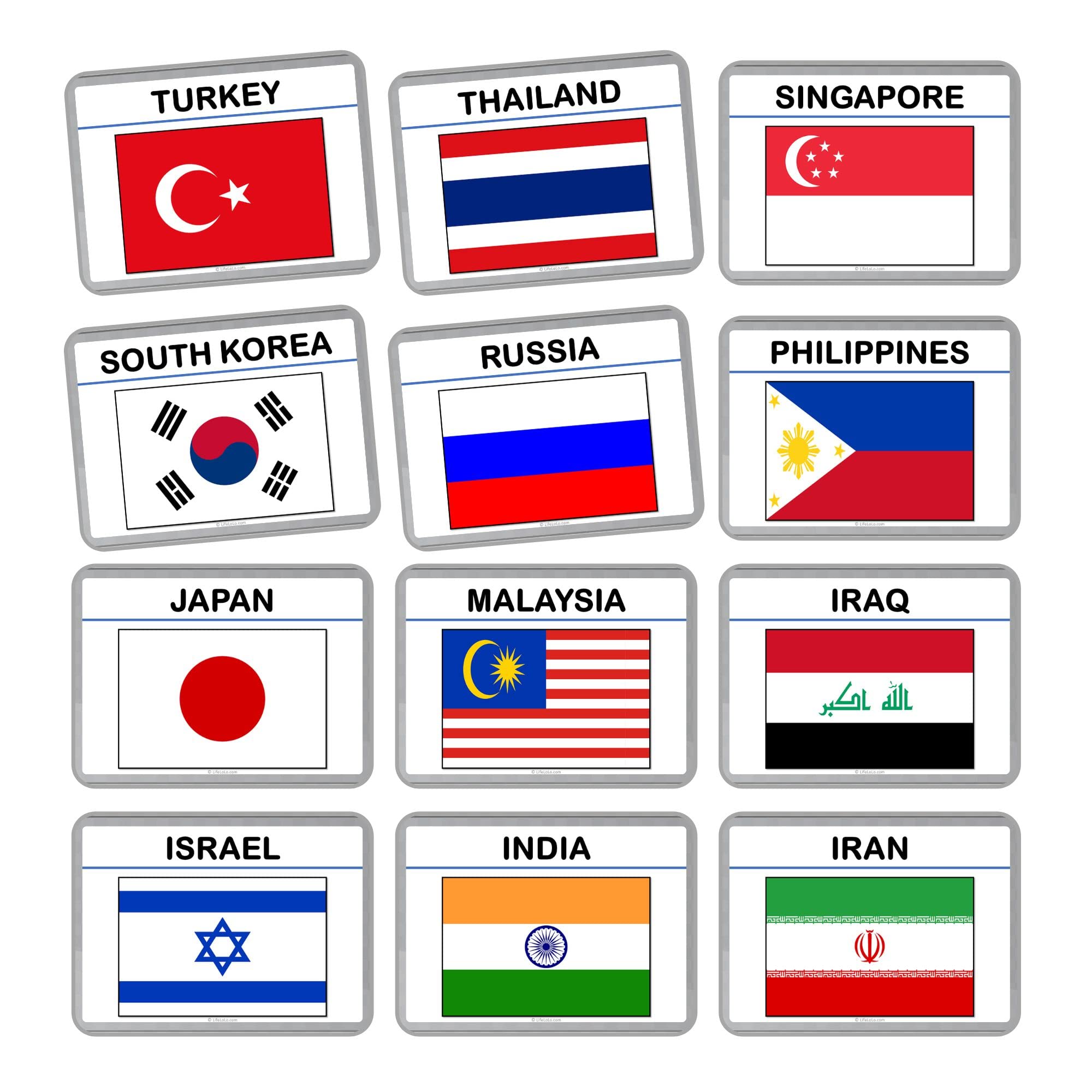 Mua Country Flags Flash Cards | Laminated Flash Cards | National Flags ...