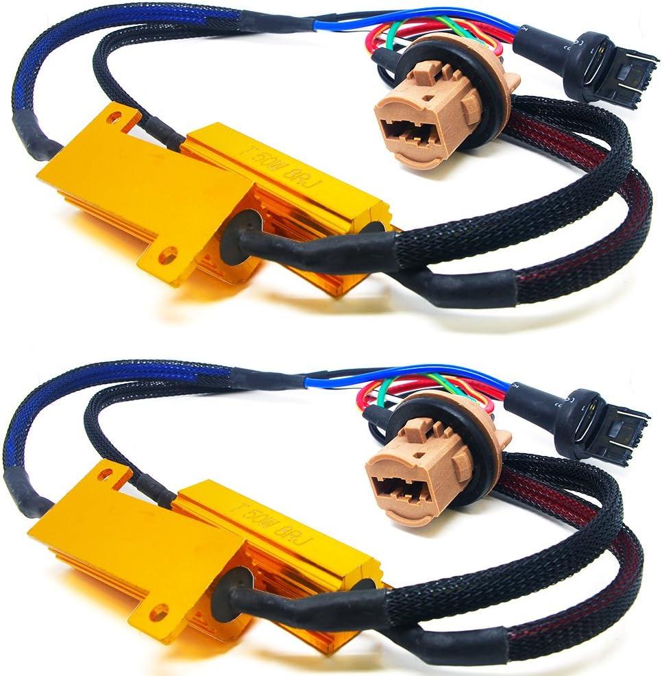 2x T20 7443 7444 Bulb Dual Signal Marker Socket Plug Connector Harness ...