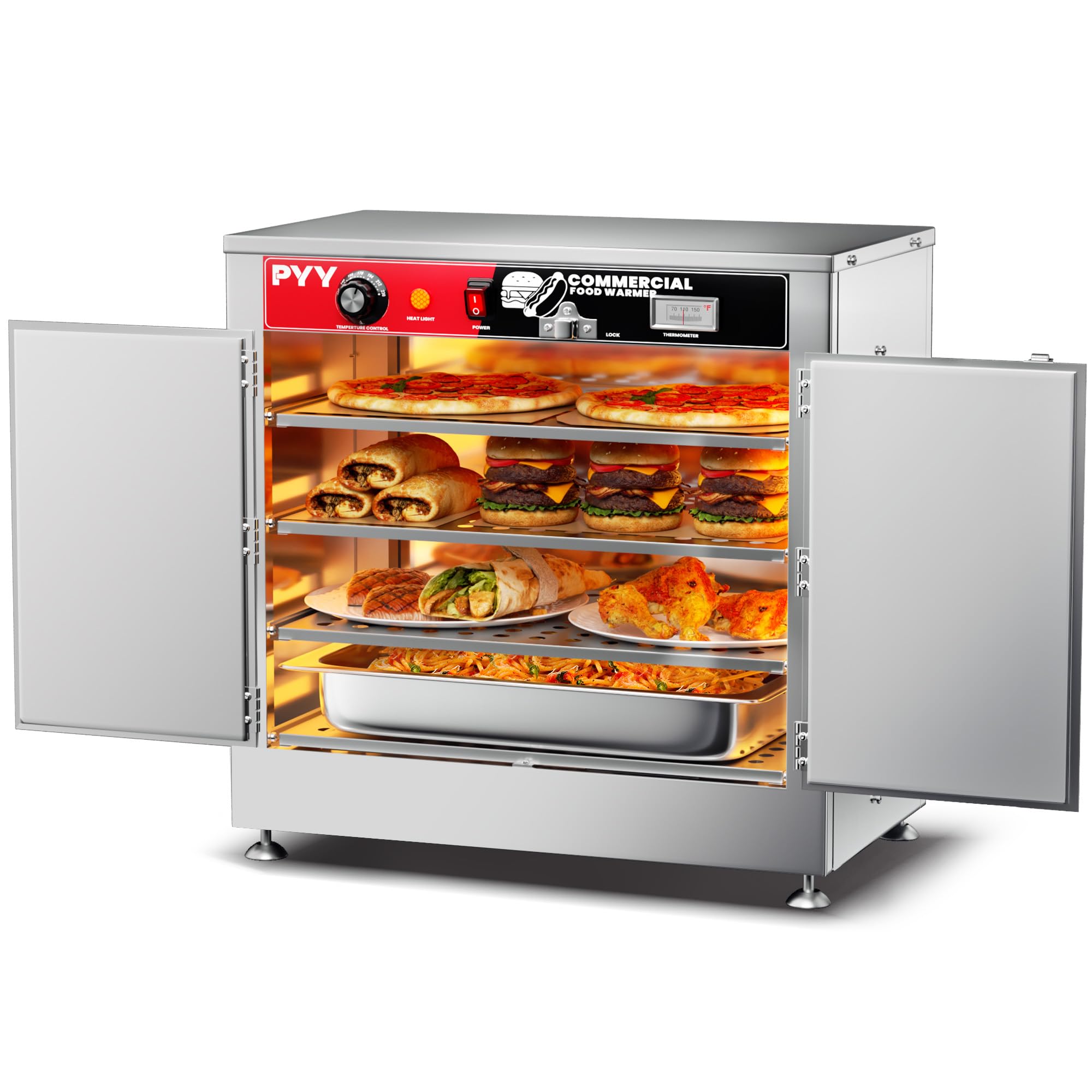 PYY Hot Box Food Warmer - 4 Tier Commercial Catering Warming Cabinet ...