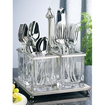 Amazon.com: Fifth Avenue Crystal Portico Utensil Caddy: Flatware ...