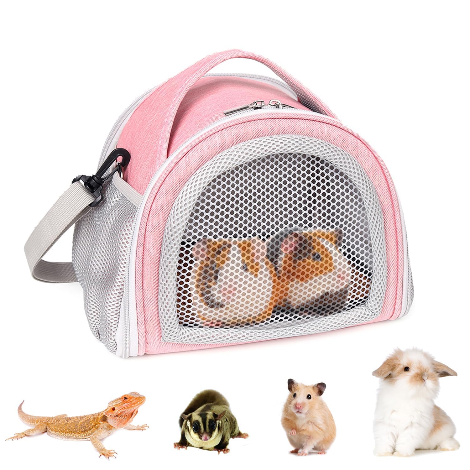 YUDODO Hamster Carrier Guinea Pig Carrier Bag Small Animal Sugar Glider ...
