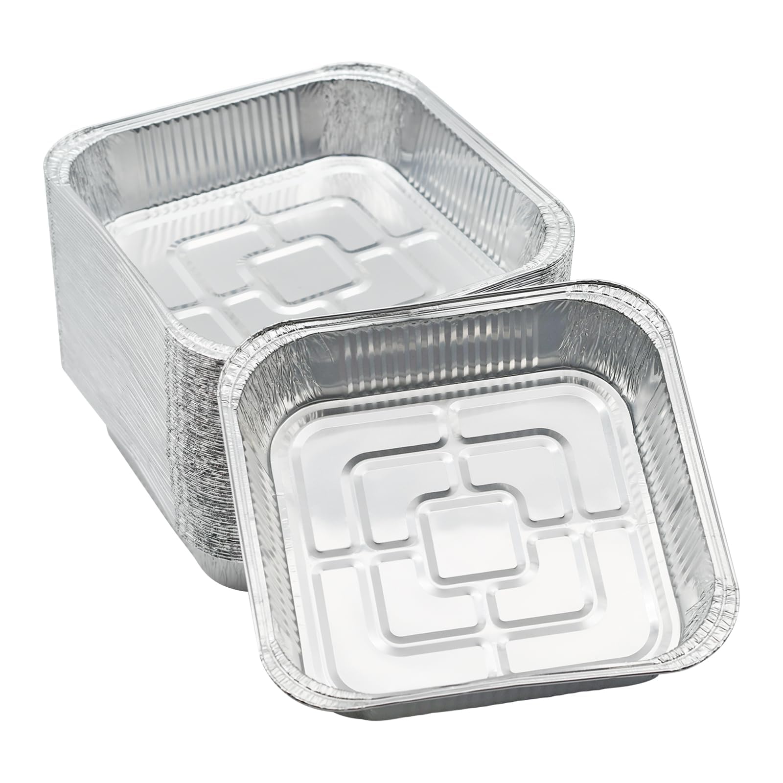 BSDLZCH 8x8 Aluminum Foil Pans, 60 Pcs Disposable Aluminum Tin Foil ...