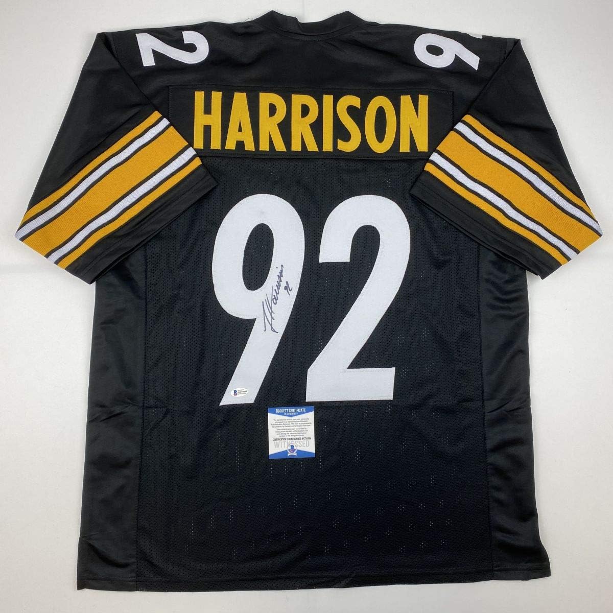 Autographed/Signed James Harrison Pittsburgh Black Football Jersey ...