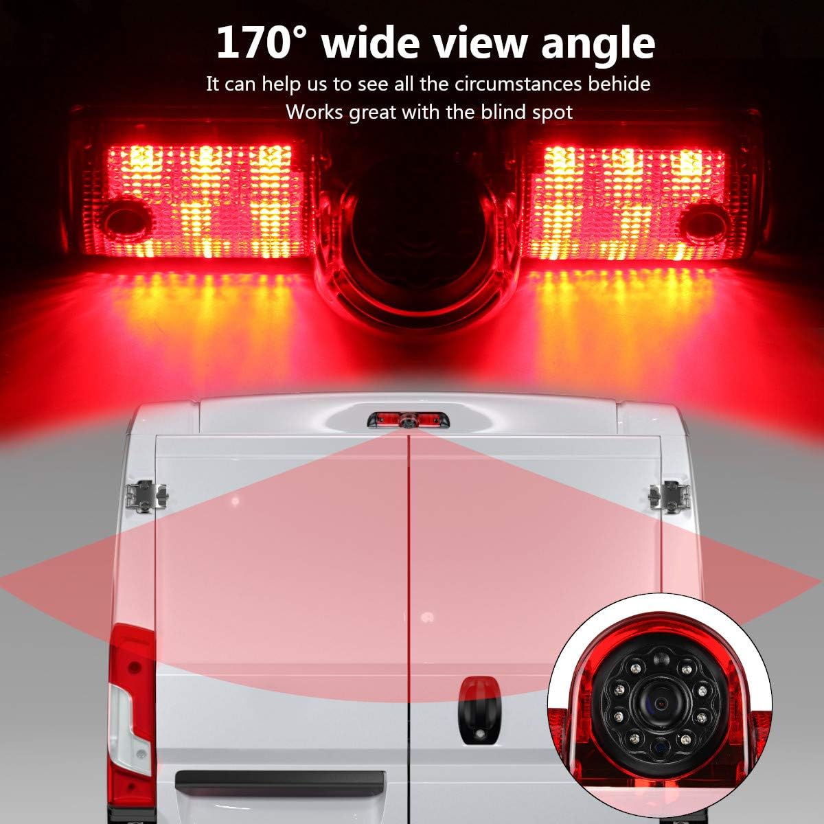 3rd Rear Brake Light Reversing Camera Kit with 4.3″ inch TFT LCD Dash ...