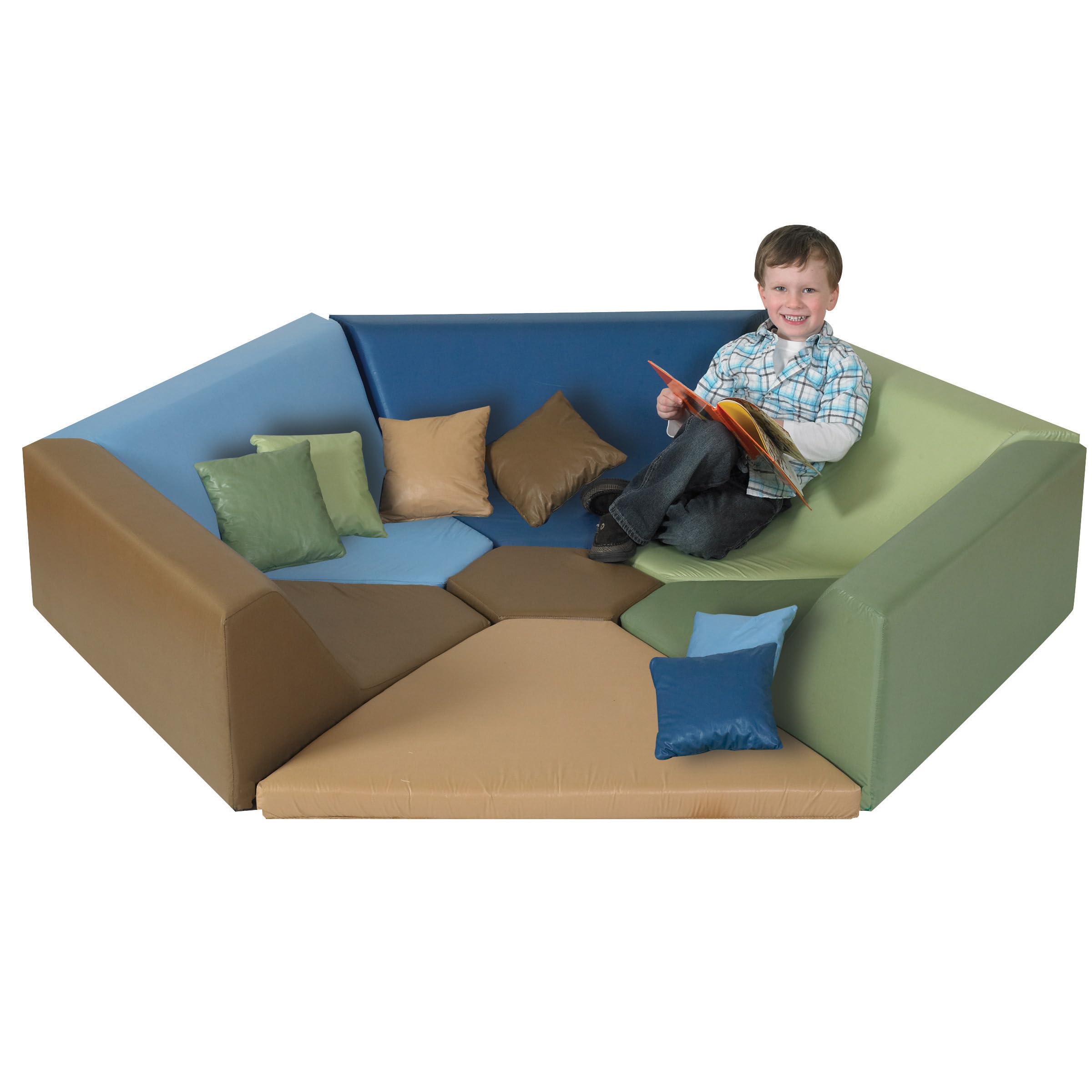 Children's Factory Woodland Hollow Kids Reading Nook, Toddler Modular ...