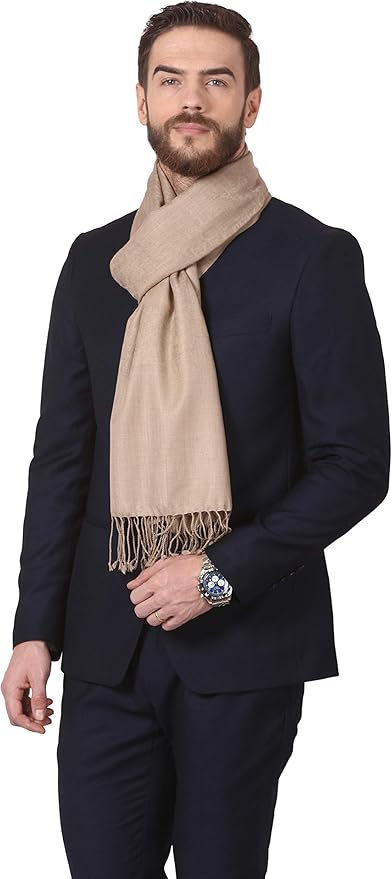 Buy Pashtush Jaquard Weave Stole for Men, Fine Wool Stole, Light Weight ...