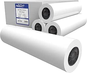 Alliance Wide Format Paper 24” x 150' CAD Rolls 92 Bright, 20lb - 4 ...