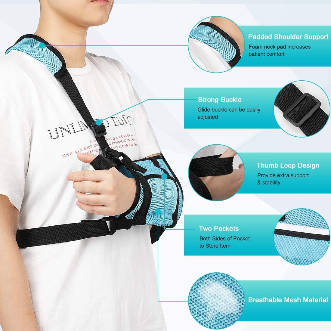 Haofy Arm Sling for Kids, Lightweight Shoulder Sling Mesh Arm Support ...