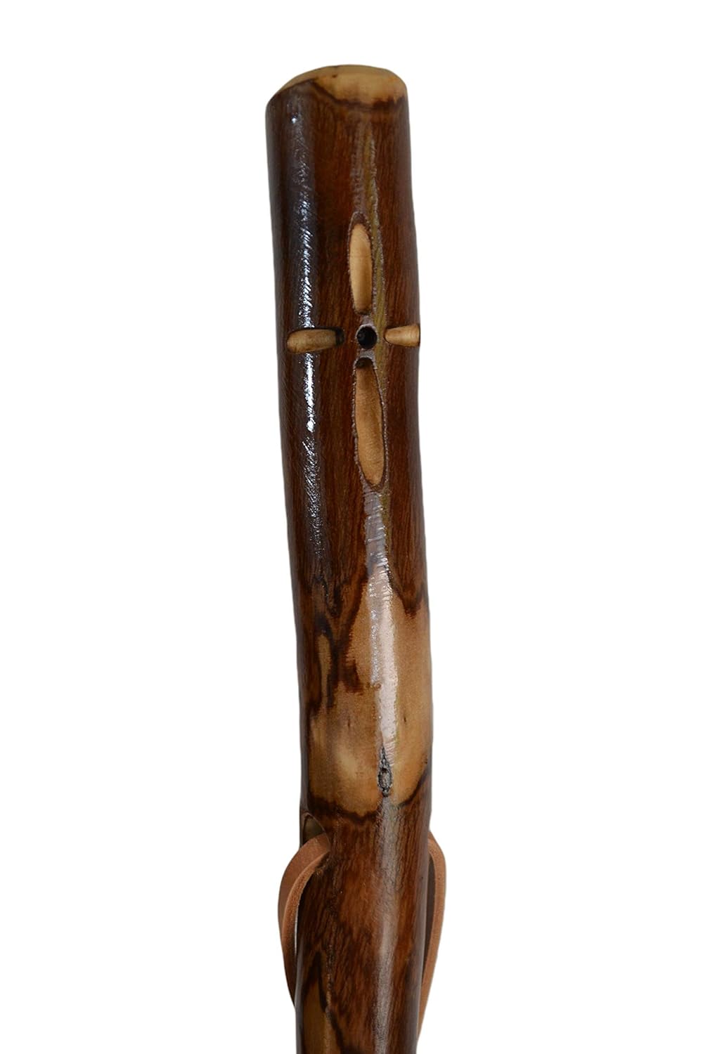 Amazon.com: Hand Carved Walking Stick, Cross Carving on dark wood Staff ...
