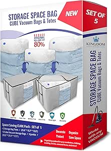 Amazon.com: Cube Vacuum Storage Space Bags / Storage Bag Totes with ...