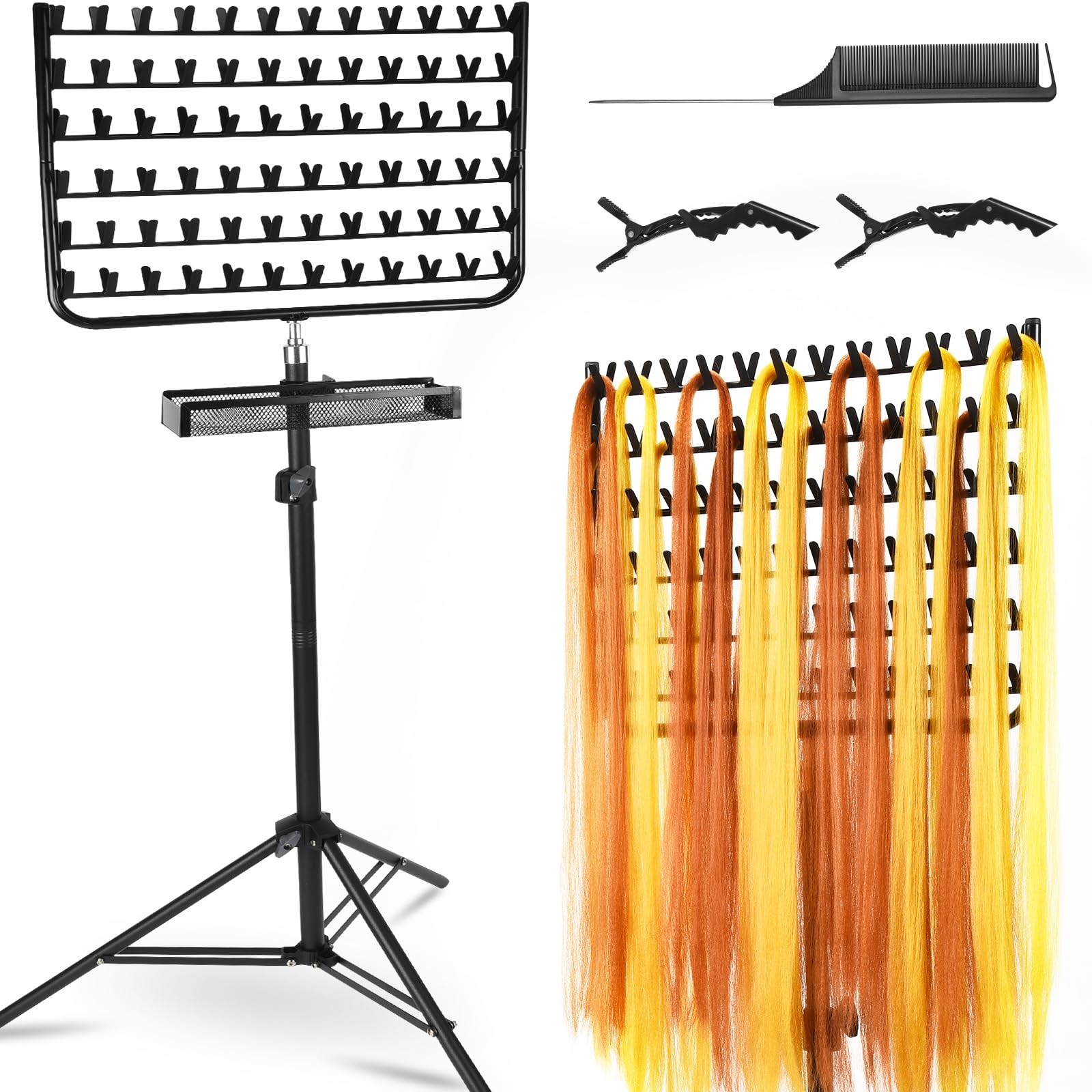 GADFISH Height Adjustable Braiding Hair Rack with Hair Braiding Tools ...